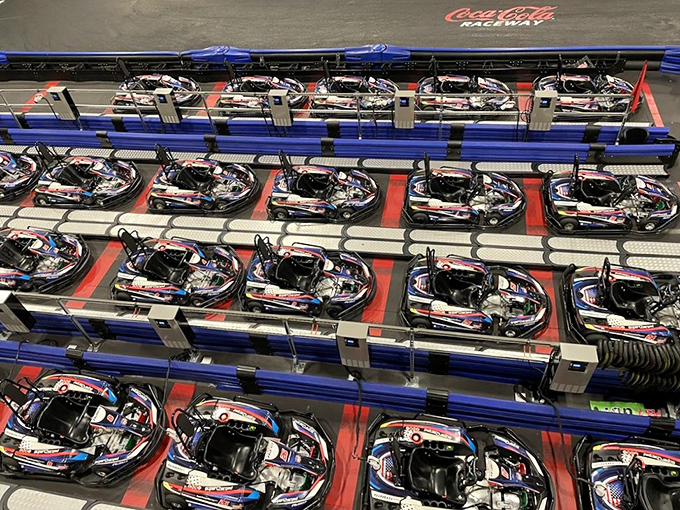 Racing dreams lined up like soldiers awaiting orders. These aren't your childhood go-karts&mdash;these electric beasts mean business.