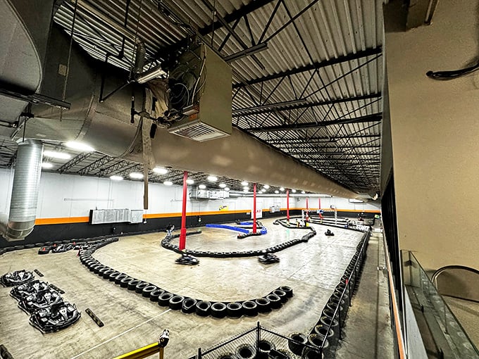 The race track sprawls before you like a concrete canvas, where tire marks tell tales of triumph and the occasional spectacular spin-out.