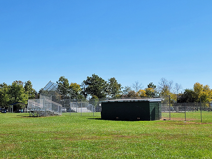 Blue skies frame this community park where generations have gathered for everything from Little League triumphs to first kisses.
