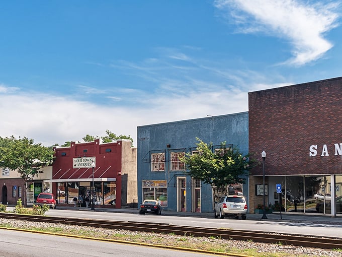 Colorful storefronts that wouldn't look out of place in a Hallmark movie. These historic buildings have witnessed generations of Commerce life unfolding.