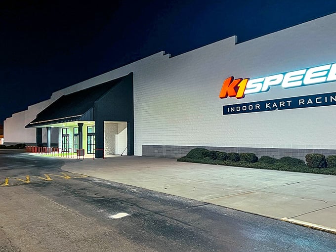 K1 Speed's sleek exterior promises high-octane thrills within. Like finding a Formula 1 experience hiding in plain sight in Nashville.