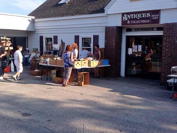 Sidewalk treasures await curious browsers on sunny days, offering a tantalizing preview of the wonderland within. The hunt begins before you even step inside!