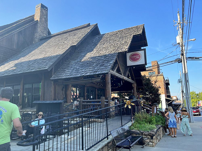 Harvest on Main's rustic timber facade isn't just Instagram-worthy&mdash;it's an honest promise of the mountain authenticity waiting inside. No filter needed here.
