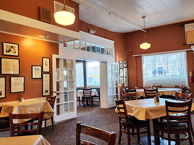 Warm wood tones, simple tablecloths, and doorways that beckon you deeper into the labyrinth of Southern comfort &ndash; this isn't dining, it's time travel.