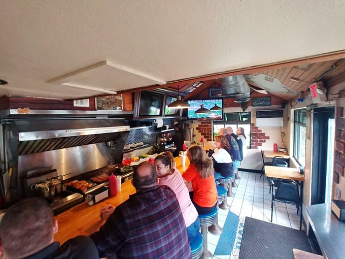 Inside this tiny temple of beef, the counter seating puts you front-row for the sizzle show. Personal space? We're all friends here.