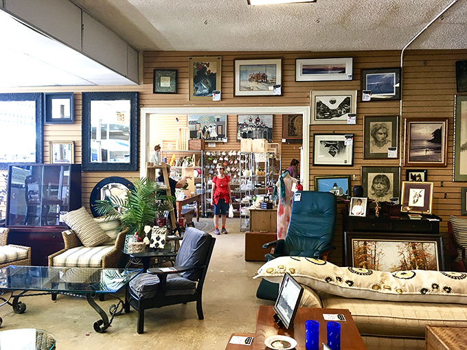 Not your grandmother's thrift store layout&mdash;this treasure trove features thoughtfully arranged furniture vignettes that could make HGTV designers weep with joy.