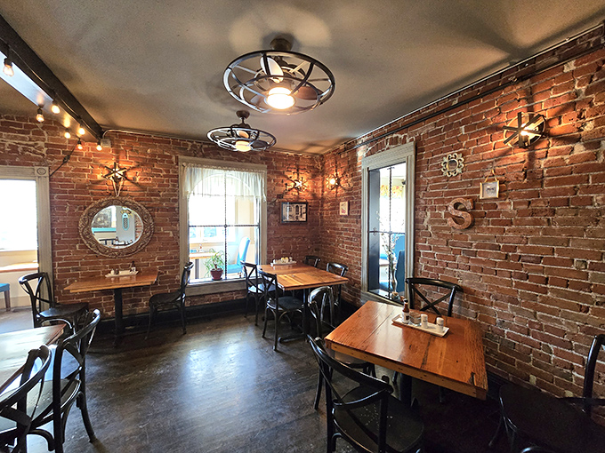 Exposed brick walls and vintage fixtures create the perfect backdrop for comfort food conversations. It's like dining in your coolest friend's renovated loft.