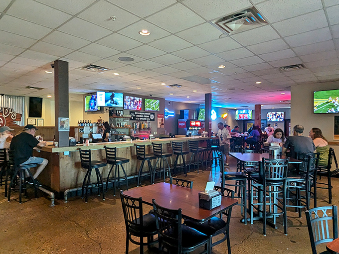 Step into BBQ nirvana! This lively interior is where meat dreams come true and diet plans go to die.