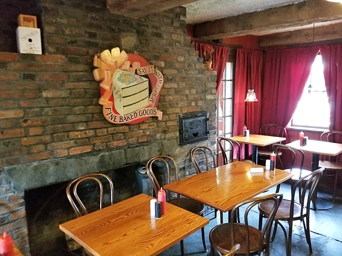 Exposed brick walls and wooden tables create the perfect backdrop for food conversations that inevitably end with "You have to try this!"