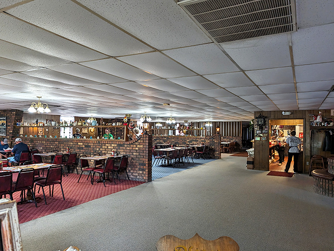 Step inside and you're transported to a simpler time, where drop ceilings and brick walls frame decades of delicious memories.