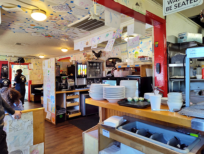 Step inside and you're surrounded by decades of customer artwork &ndash; it's like dining inside Seattle's most delicious time capsule, where every wall tells a story.