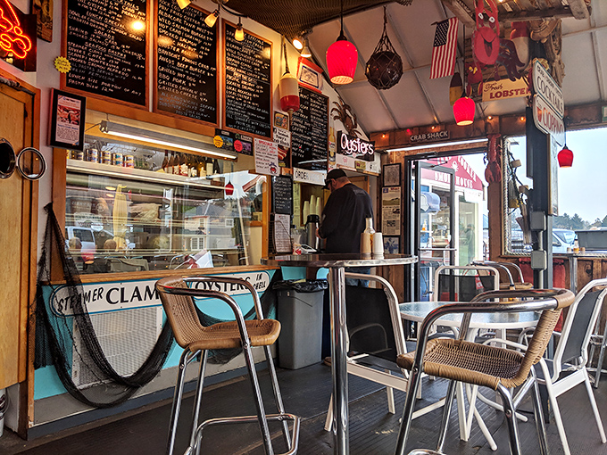 Where seafood dreams are born! Tony's interior is a delightful jumble of maritime charm and no-nonsense functionality. 