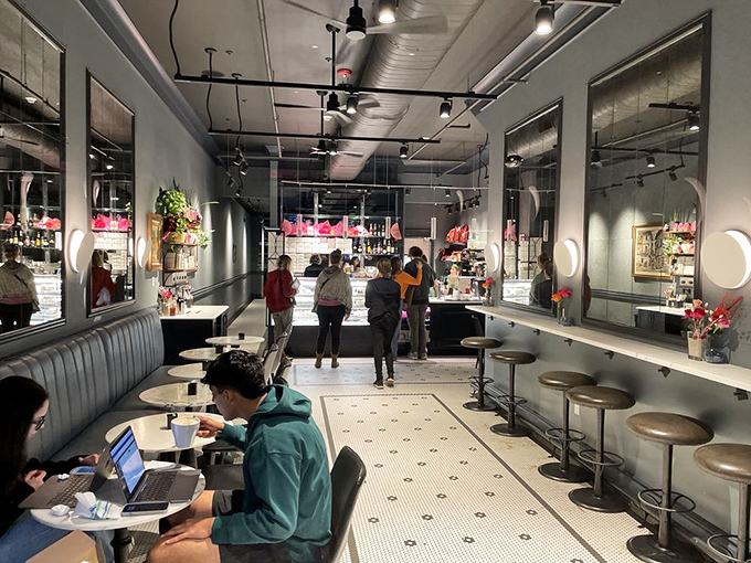 Minimalist chic meets European caf&eacute; culture in this thoughtfully designed interior where locals linger over laptops and visitors debate their pastry selections.