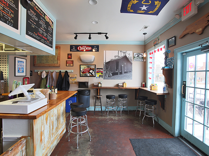 Inside, UNC memorabilia and limited seating create that perfect "I've discovered something special" vibe. This isn't a restaurant&mdash;it's a burger sanctuary.