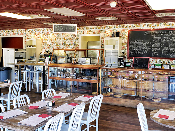Simple wooden tables, floral wallpaper, and display cases brimming with homemade pies&mdash;this is what heaven looks like if angels were excellent bakers.
