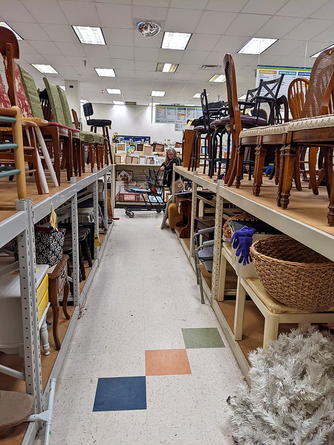 Furniture heaven awaits between these aisles. That perfect mid-century chair you've been dreaming about might be hiding just around the corner.