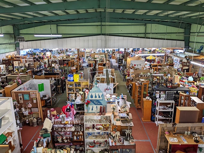 From this bird's-eye view, the labyrinth of vendor booths stretches like a miniature city where every alley promises discovery and every corner hides potential gems.