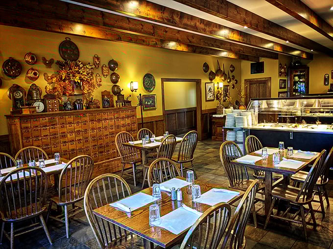 Time travel isn't science fiction at Breitbach's&mdash;it's what happens when you step into this warm, wood-beamed dining room with Windsor chairs and history-lined walls.