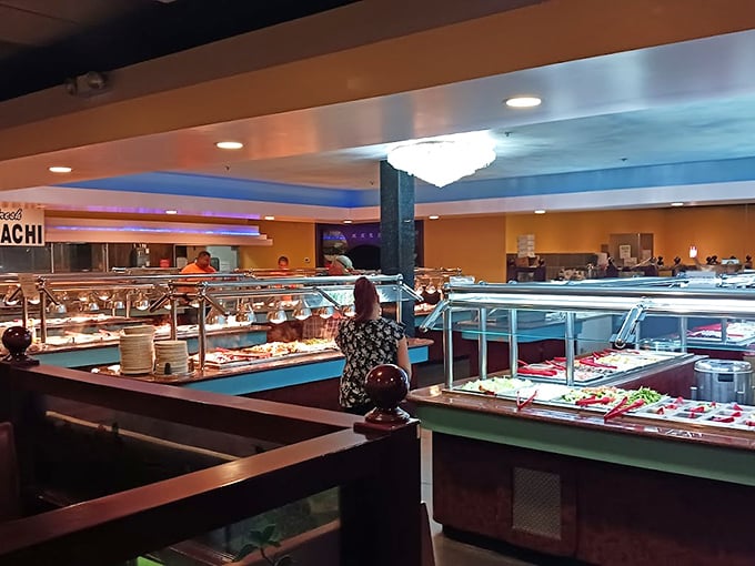 A buffet paradise stretches before you like the land of milk and honey&mdash;if milk and honey included sushi, hibachi, and everything in between.
