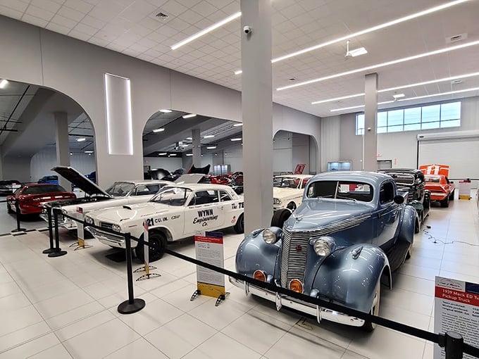 Each vehicle comes with its own story: Detailed information cards accompany every automobile, offering fascinating insights into these mechanical time capsules.