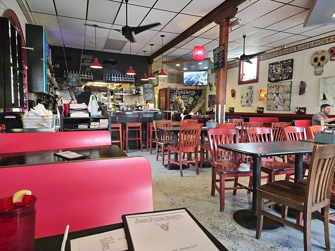 Where Mexican meets rock 'n' roll. Red booths, colorful d&eacute;cor, and sugar skulls create that rare atmosphere where both foodies and musicians feel equally at home.