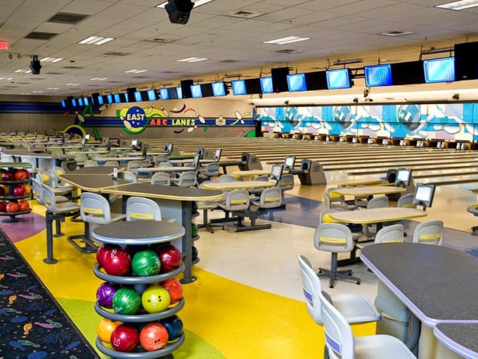 Inside, the gleaming lanes and colorful ball racks create a time capsule of American recreation that's been perfected since the days of "I Love Lucy."