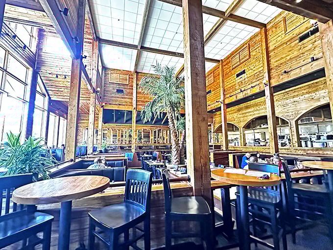 Soaring ceilings and warm wood tones create the perfect backdrop for culinary magic&mdash;like a cathedral dedicated to the religion of good eating.