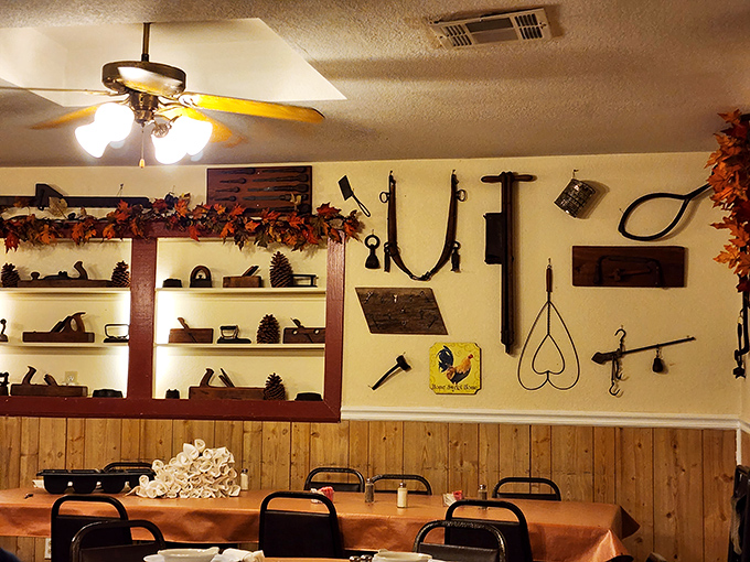 Farm implements and rustic decor adorn walls that have witnessed countless "mmms" and "aahs" from diners experiencing chicken nirvana.