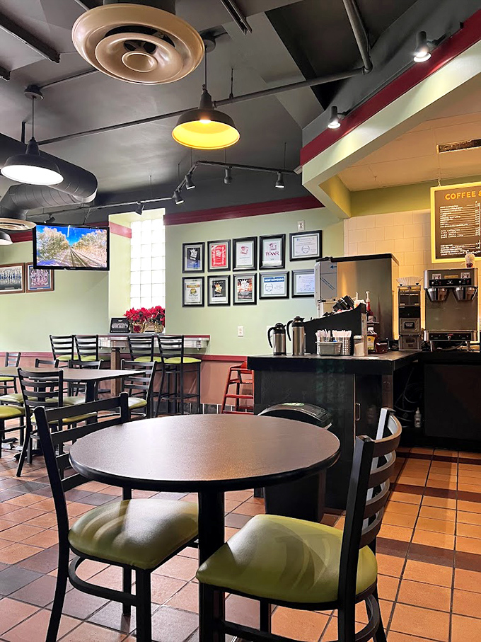 Inside, awards line the walls like culinary trophies, while the terra cotta floors and cozy seating invite you to stay awhile.