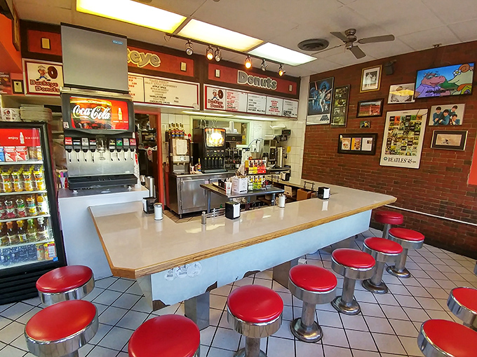 Classic counter culture at its finest&mdash;those fire-engine red stools have supported generations of hungry Ohioans seeking their breakfast sandwich fix.