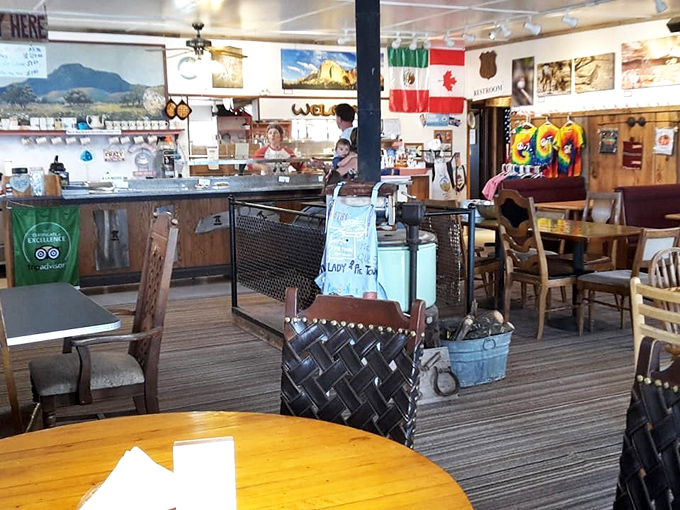 Inside, rustic charm meets pie paradise. The kind of place where conversations flow as freely as the coffee, and nobody's checking their phone.