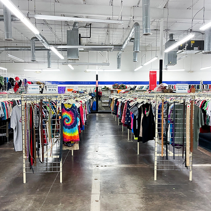 Step into a sea of sartorial possibilities. This clothing cornucopia would make even Carrie Bradshaw's closet look like a mere wardrobe.