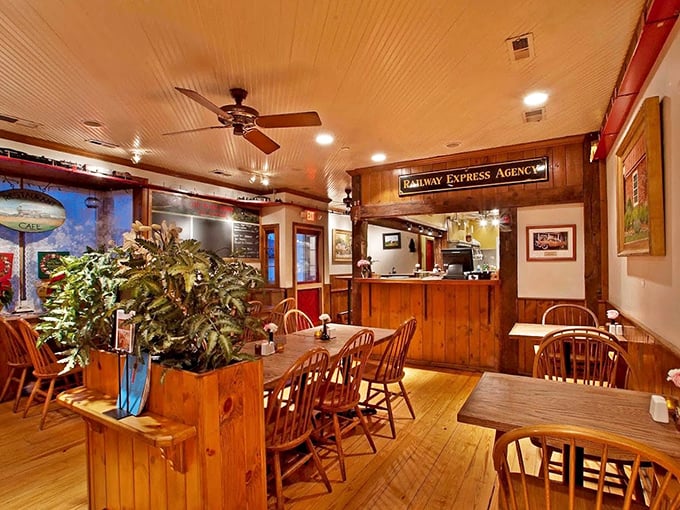 Step inside to a warm embrace of honey-toned wood paneling and Windsor chairs&mdash;dining room Americana that whispers "slow down and stay awhile."