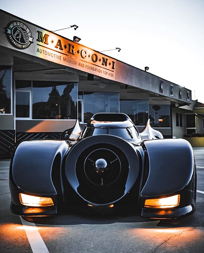 Not the car you want to tailgate. This Batmobile-inspired beast looks ready to defend Gotham or at least win every car show in Southern California.
