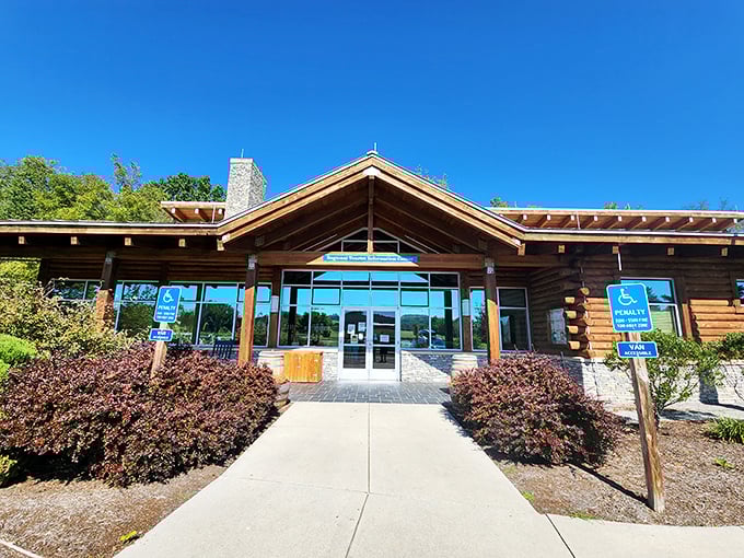 The modern visitor center welcomes time travelers with contemporary comforts before they journey back to the 1770s.