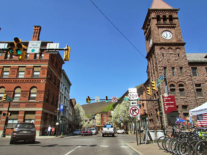 The iconic stone courthouse and clock tower anchor downtown Jim Thorpe, where history isn't just preserved&mdash;it's lived in daily.