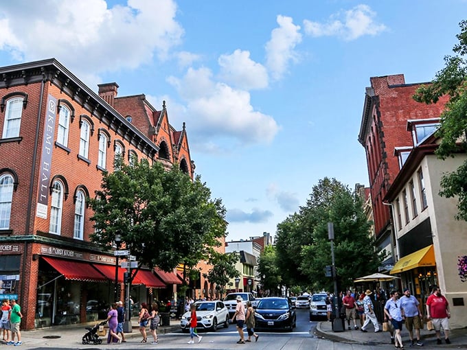 Market Street's brick facades aren't just preserved&mdash;they're alive with shops and cafes where history meets hipster in perfect harmony.