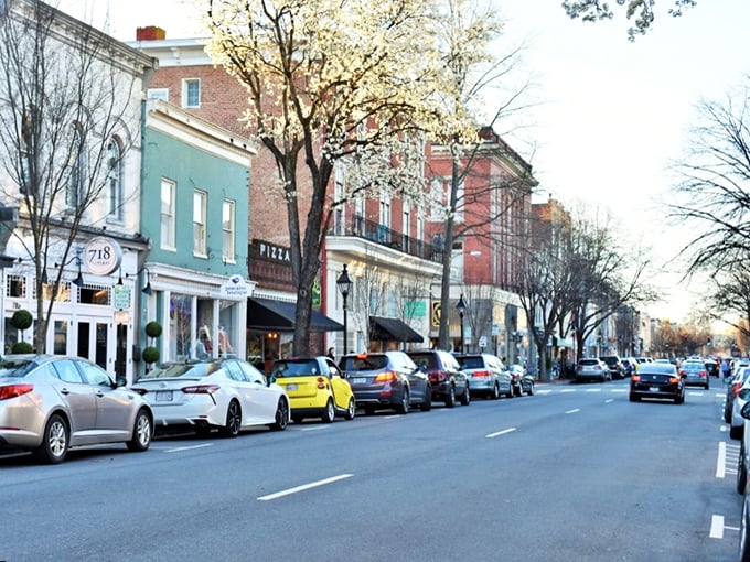 Caroline Street blooms with dogwood blossoms in spring, transforming the historic shopping district into a scene worthy of a Hallmark movie&mdash;minus the predictable plot.