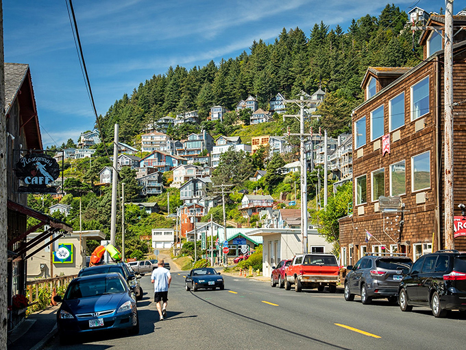Houses clinging to the hillside like colorful barnacles on a ship. Each window competing for the best view of that magnificent Pacific panorama.