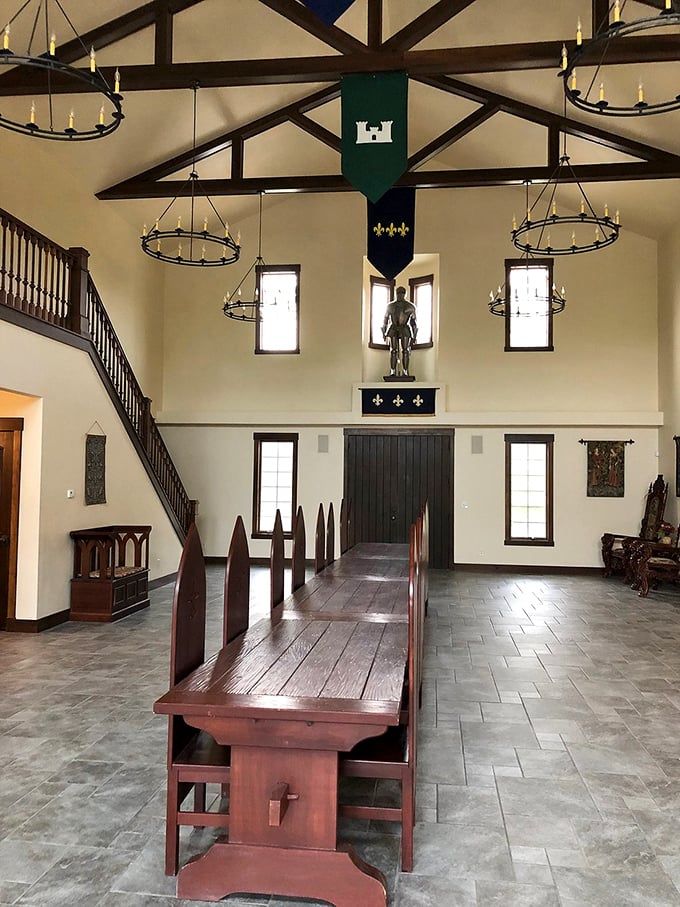 Medieval meets modern in the great hall, where suits of armor stand guard while guests enjoy Wi-Fi. Some things change over centuries, but hospitality remains timeless.