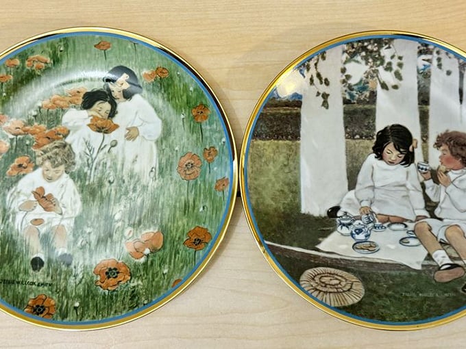 These vintage decorative plates aren't just porcelain circles&mdash;they're time capsules of someone's cherished moments, waiting for a new wall to call home.
