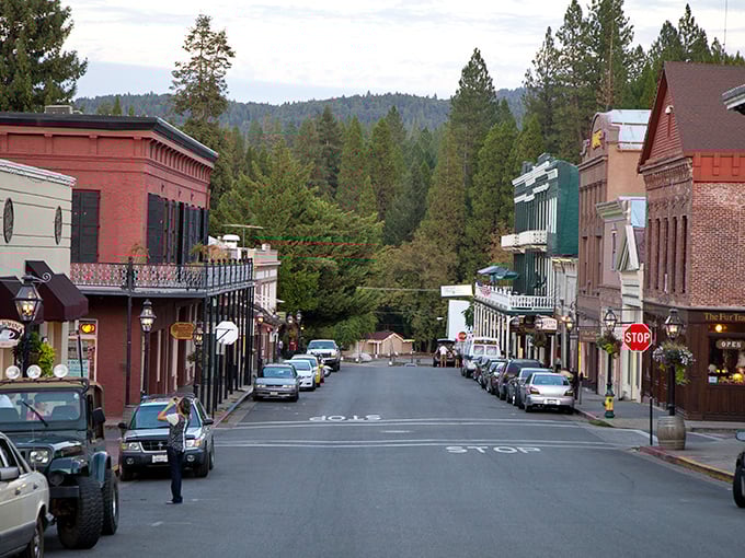 Where the Sierra foothills meet Victorian architecture, creating a street scene that makes you wonder if your car might frighten the horses.