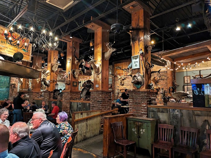 Dining beneath mounted deer heads and fishing memorabilia feels like eating in your eccentric uncle's trophy room&mdash;if your uncle could cook like this.