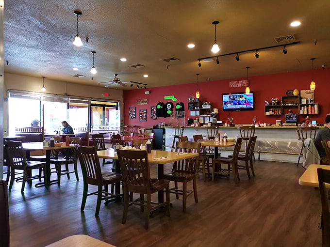 A dining room where conversations flow as freely as the coffee, complete with that perfect neighborhood buzz that chain restaurants spend millions trying to fake.