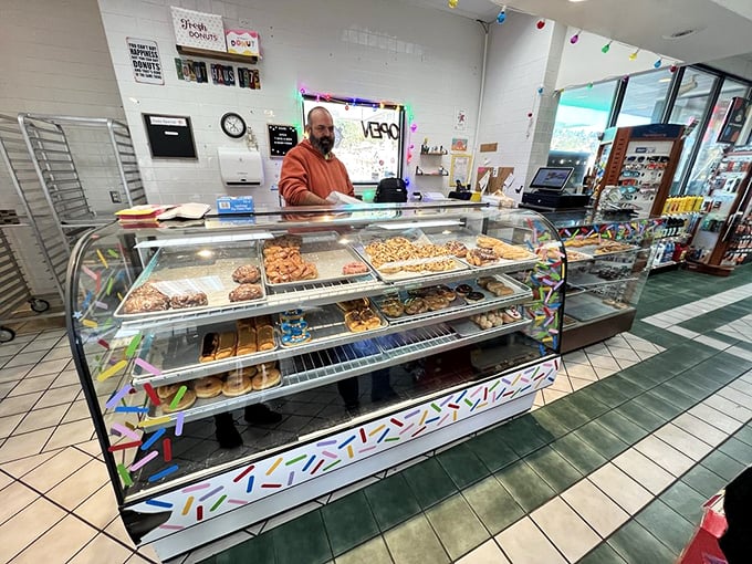 Where donut dreams come true! The colorful sprinkle-decorated display case houses rows of handcrafted delights that locals line up for at dawn.