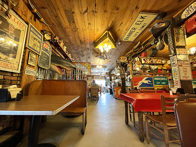 Step inside and you're transported to a museum of Americana where every inch of wall and ceiling space tells a story. Nostalgia isn't just served &ndash; it's the main course.