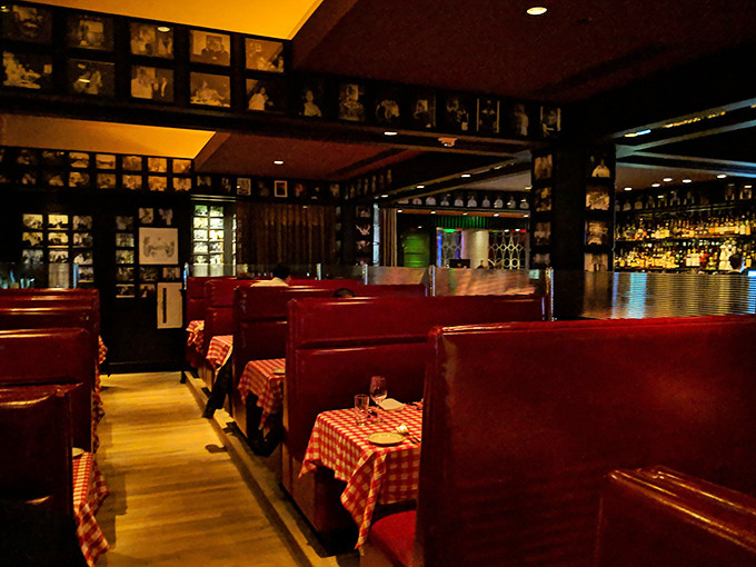 Step into a time machine of taste! Red checkered tablecloths and dark wood paneling transport you to a world where steak is king and calories don't count.