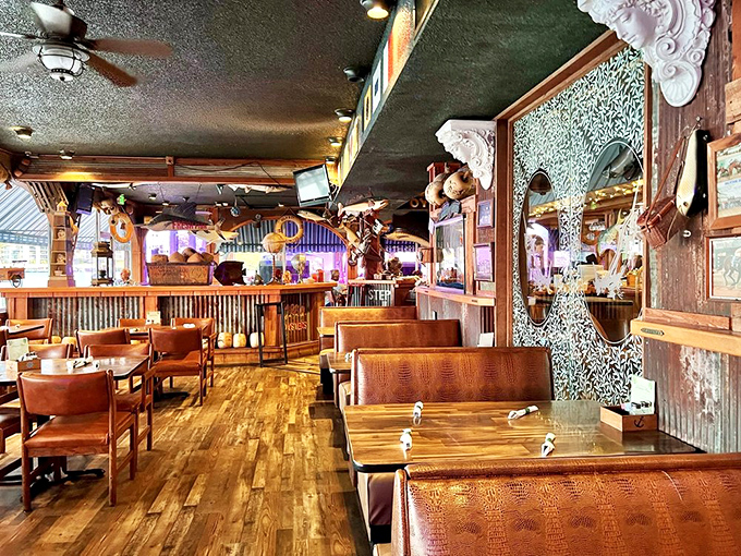 Nautical nostalgia meets dining comfort inside. The warm wooden interior with its maritime memorabilia creates the perfect backdrop for seafood indulgence.