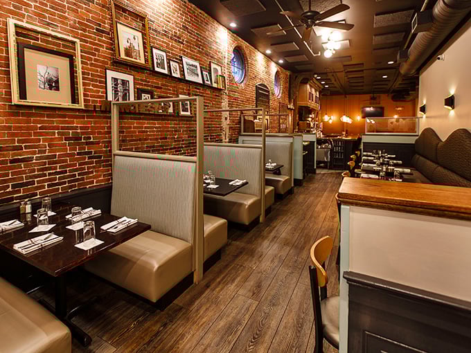 Exposed brick walls and warm wood tones create that perfect "where everybody knows your name" vibe, minus the 80s haircuts and laugh track.