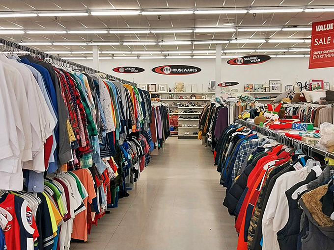 Endless racks of clothing stretch toward the horizon&mdash;a textile galaxy where yesterday's fashion finds new admirers and second chances.